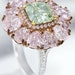 Multi Shape Stone Double Halo Ring, Green Asscher Diamond Ring, Two ...