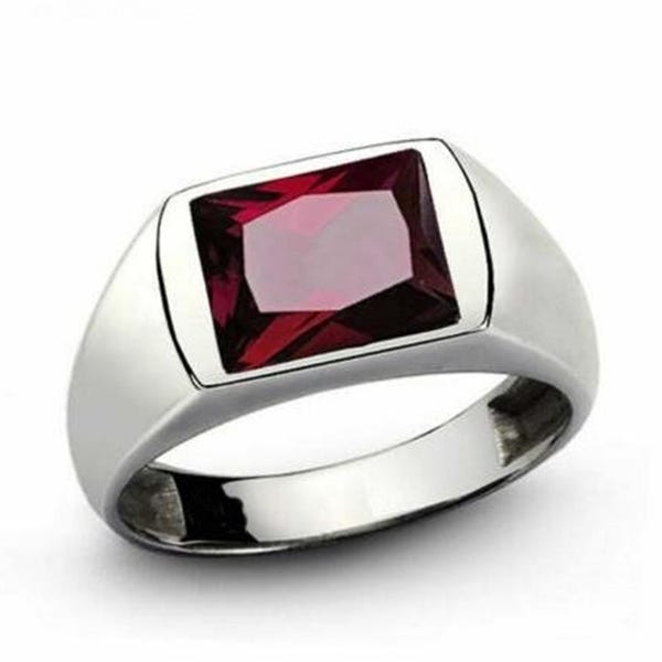 Mens Gold Ring Red Stone - Etsy