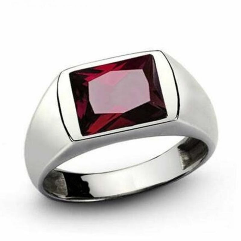 Mens Red Stone Ring - Etsy