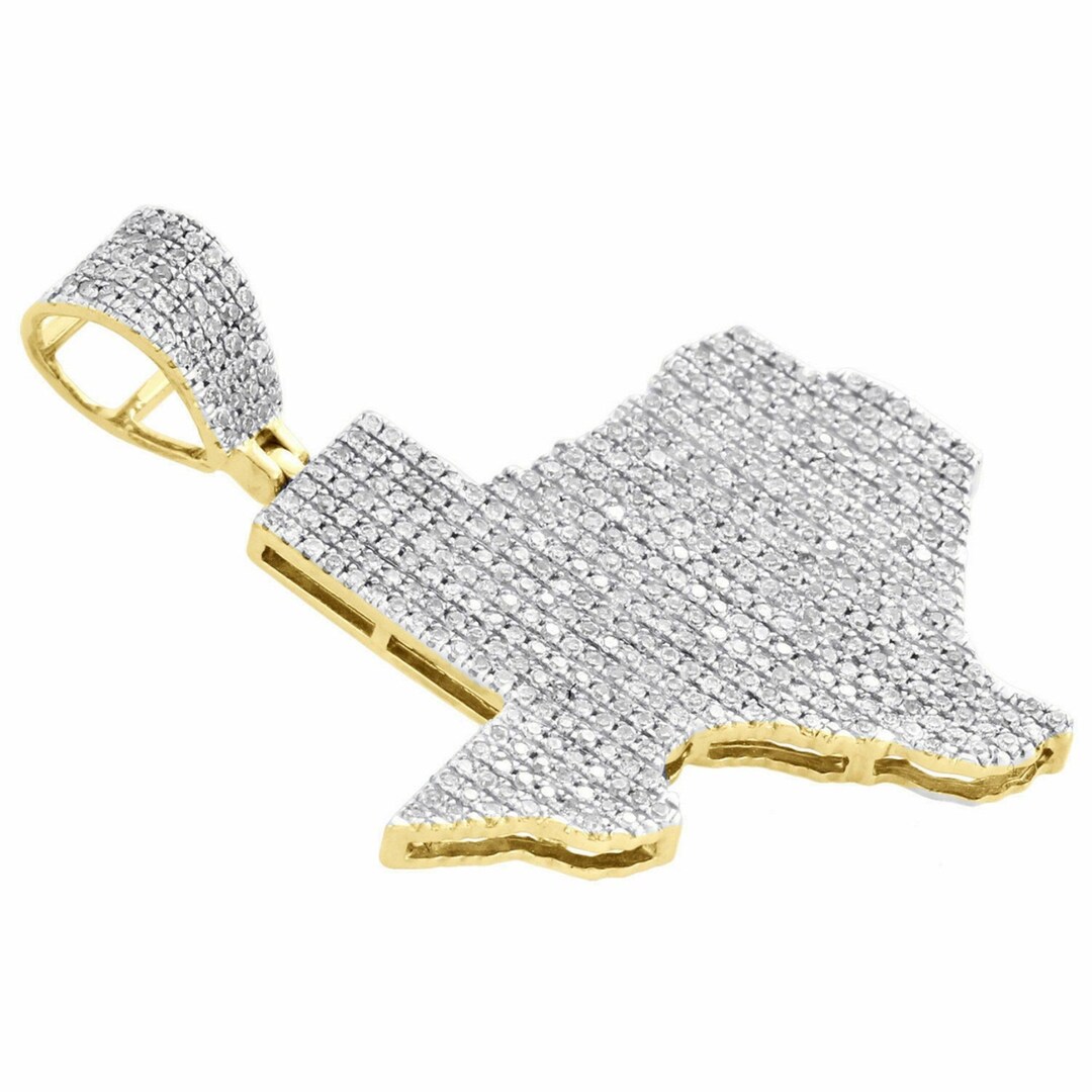 Two Tone Gold TEXAS MAP Pendant, the Lone Star State Pendant, Men's or ...