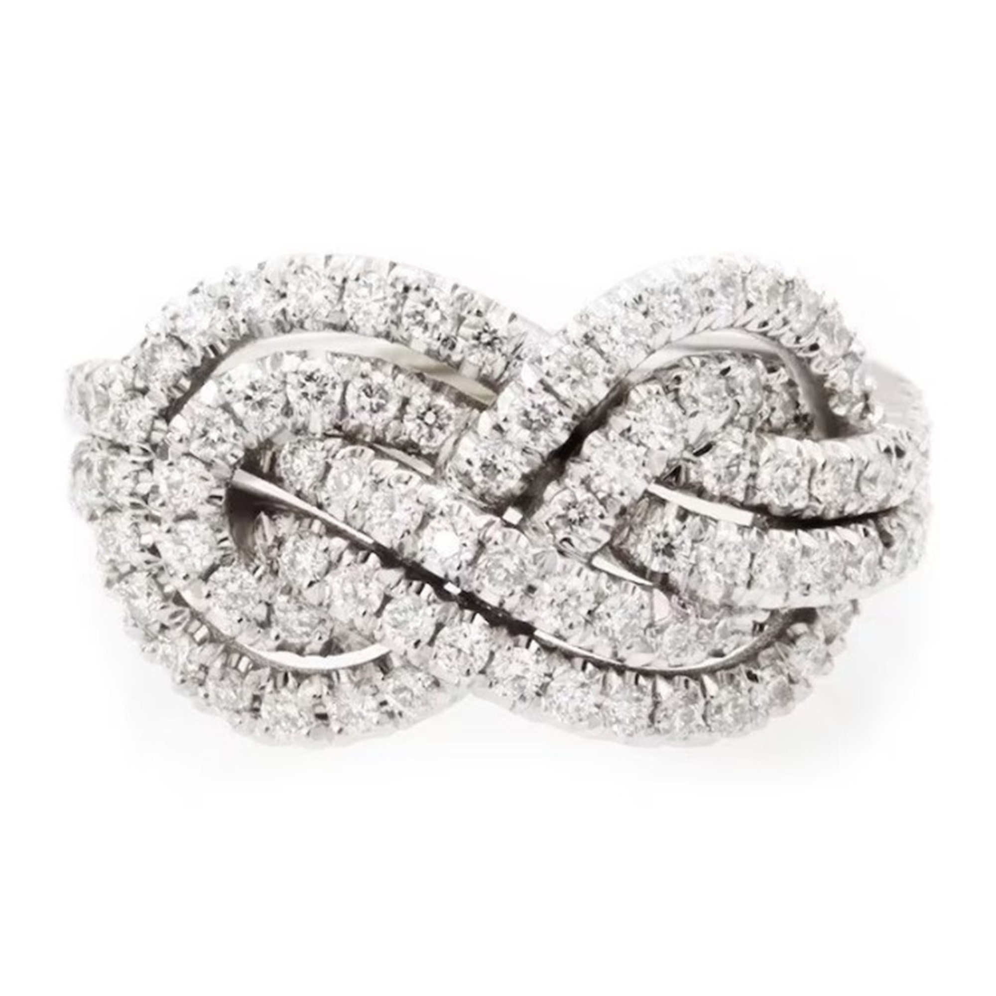 Double Infinity Knot Ring, Round Moissanite Diamond Infinity Ring ...