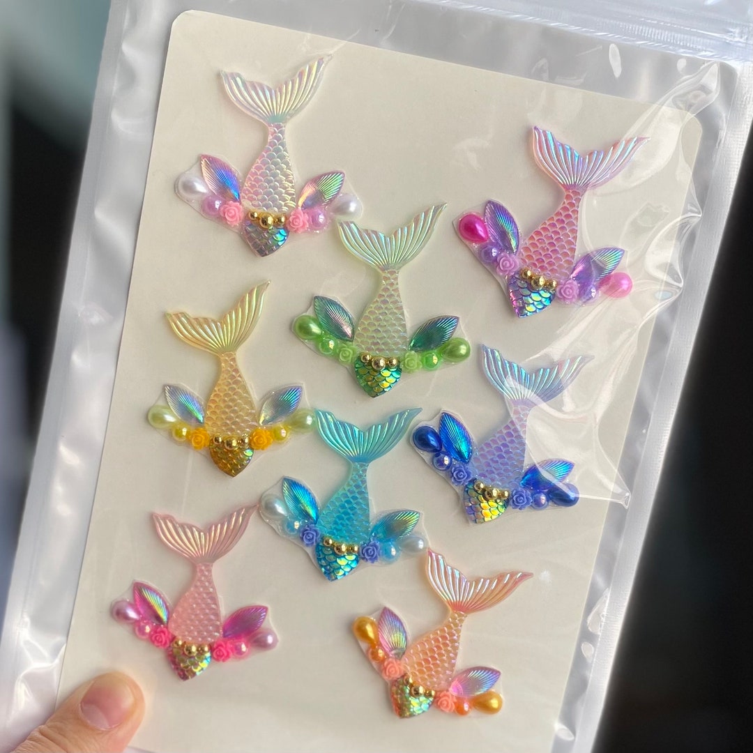 Handmade Mermaid Tail Face Gems - Set of 8, Peel & Stick - Etsy