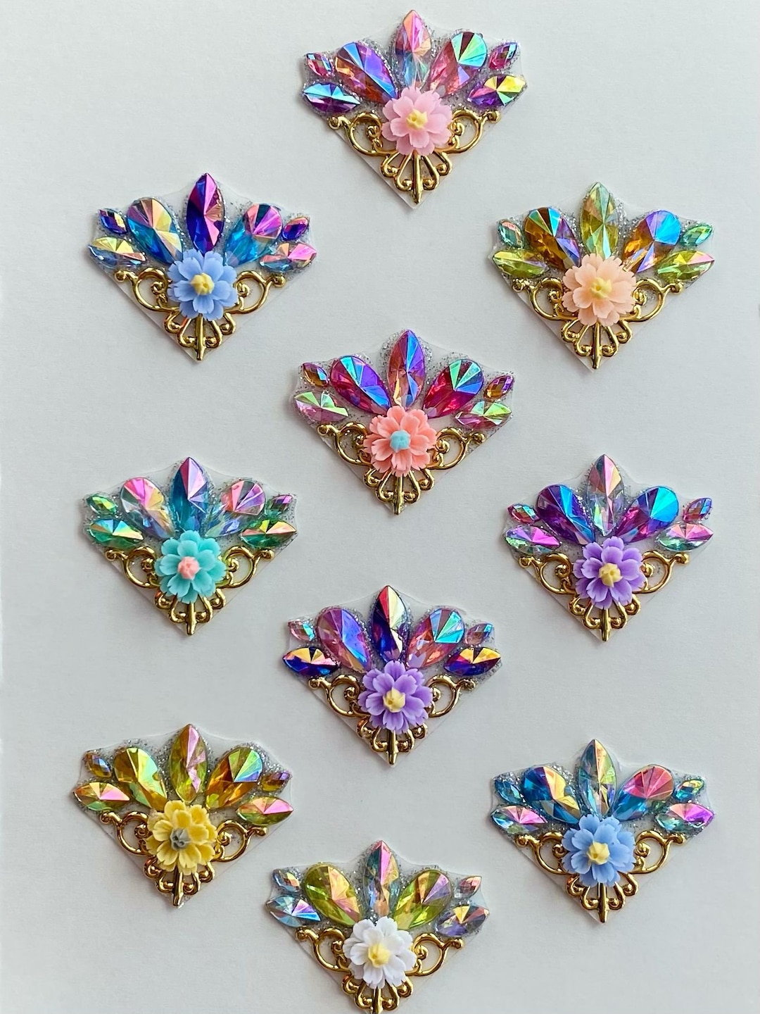 Handmade Face Painting Bling | Stickers (set of 10) - Etsy
