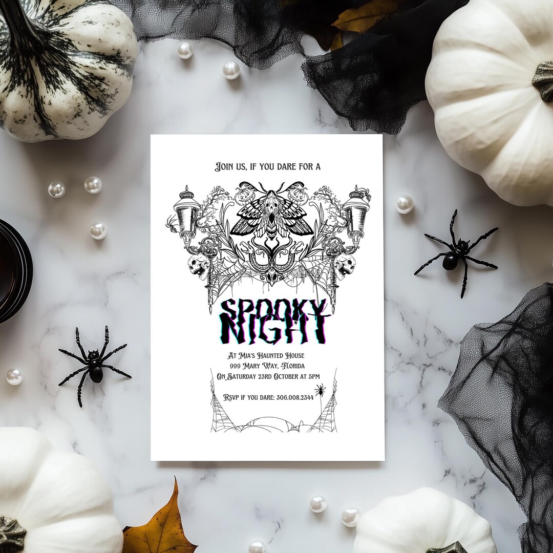 Vintage Halloween Party Invitation Modern Halloween Party Invitation ...