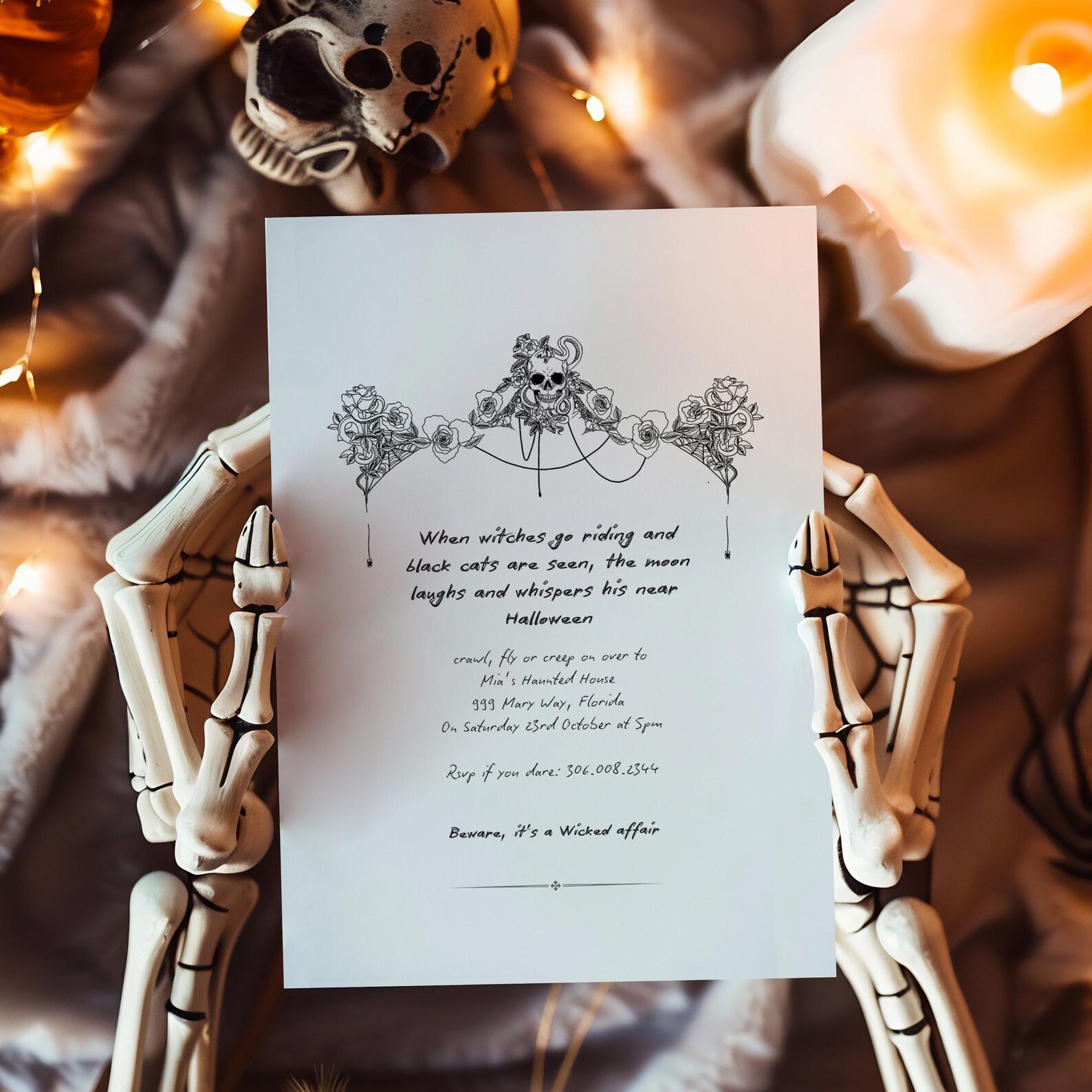 Vintage Halloween Party Invitation Modern Halloween Party Invitation ...