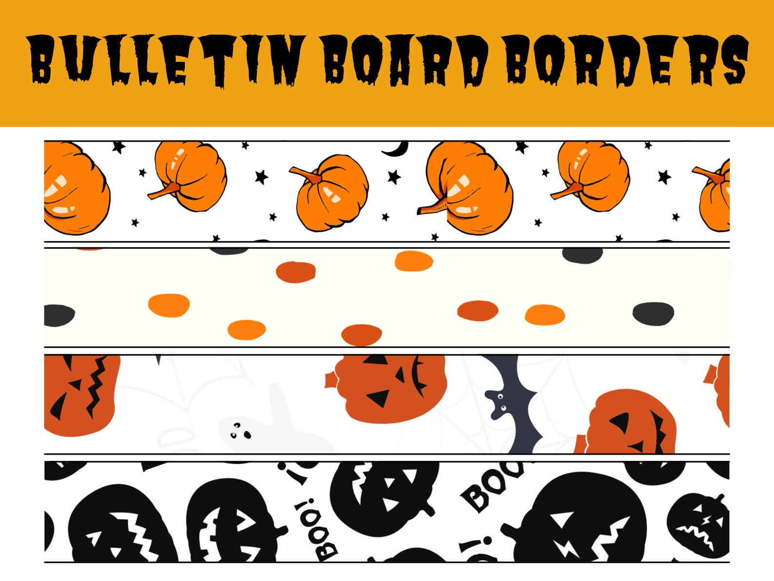 Halloween Classroom Decor Bundle Display, Halloween Posters, Happy ...