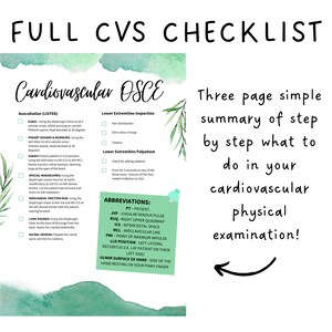 Full Cardiovascular Physical Exam Summary, CVS OSCE Step by Step Guide ...