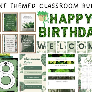 Plant Themed Classroom Decor Bundle Display Welcome Sign - Etsy