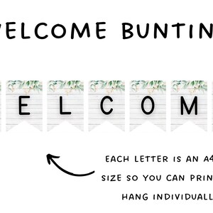 Modern Farmhouse Eucalyptus Themed Welcome Bunting, Classroom Bunting ...