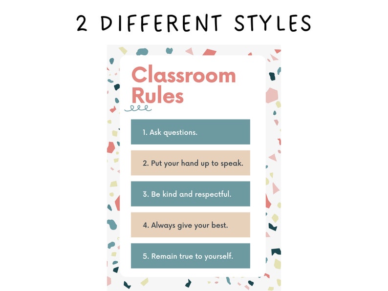 Boho Themed Classroom Rules Printable Wall Art, Boho Theme Classroom ...