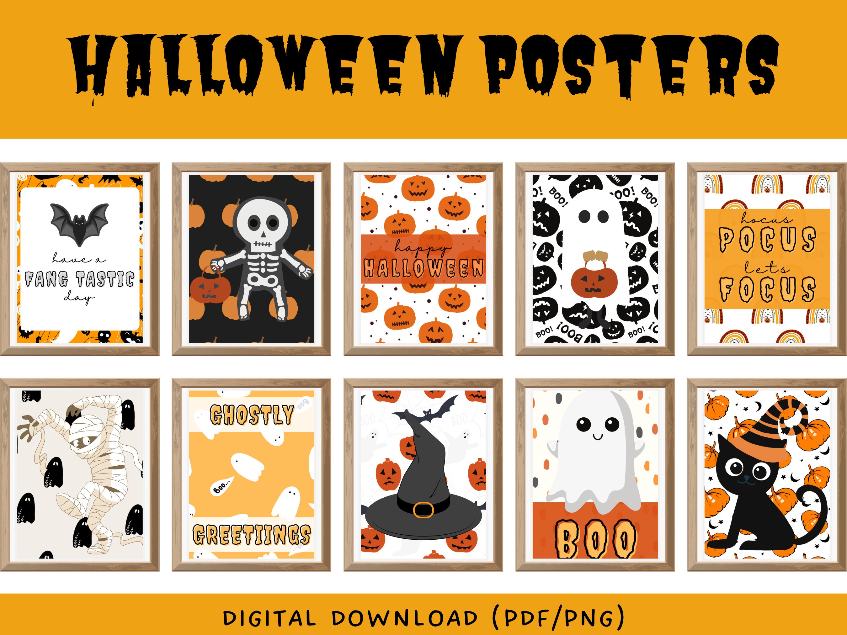 Halloween Classroom Decor Bundle Display, Halloween Posters, Happy ...