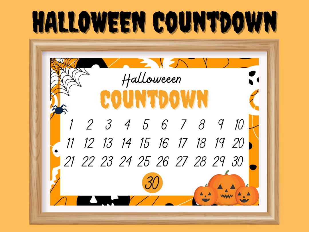 Halloween Countdown Poster Halloween Decor Classroom - Etsy