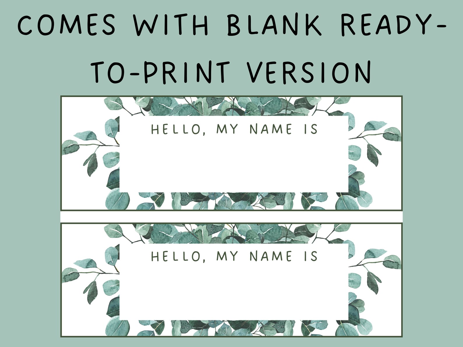 Modern Farmhouse Eucalyptus Themed Editable Classroom Name Tags Label ...