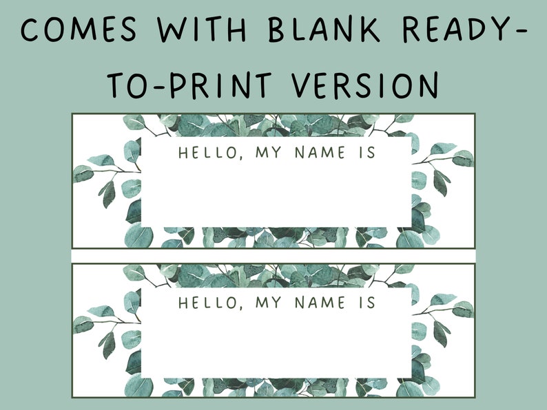 Modern Farmhouse Eucalyptus Themed Editable Classroom Name Tags Label ...