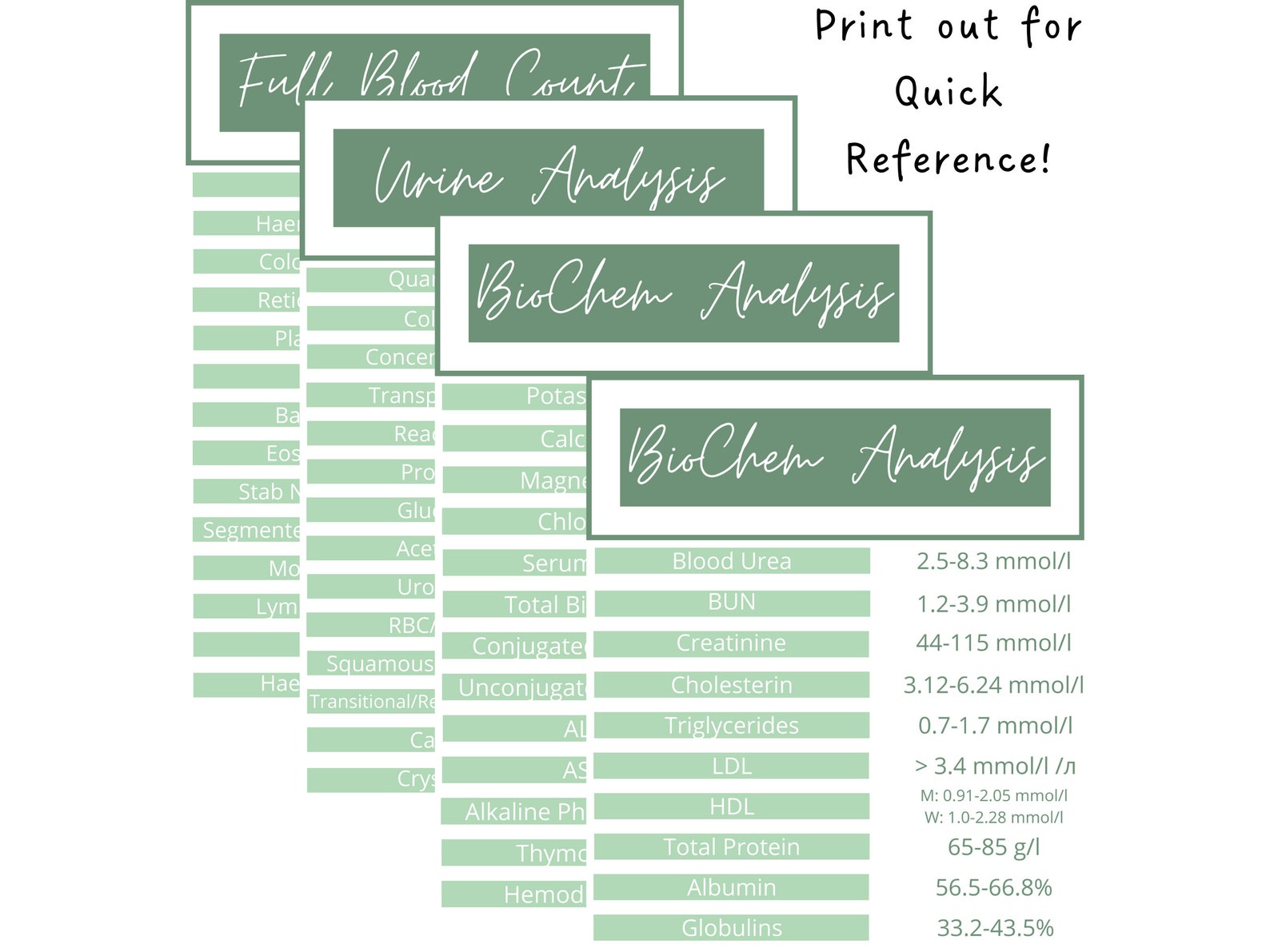 Important Lab Value Cheat Sheet for Medicine and Nursing, Canva ...