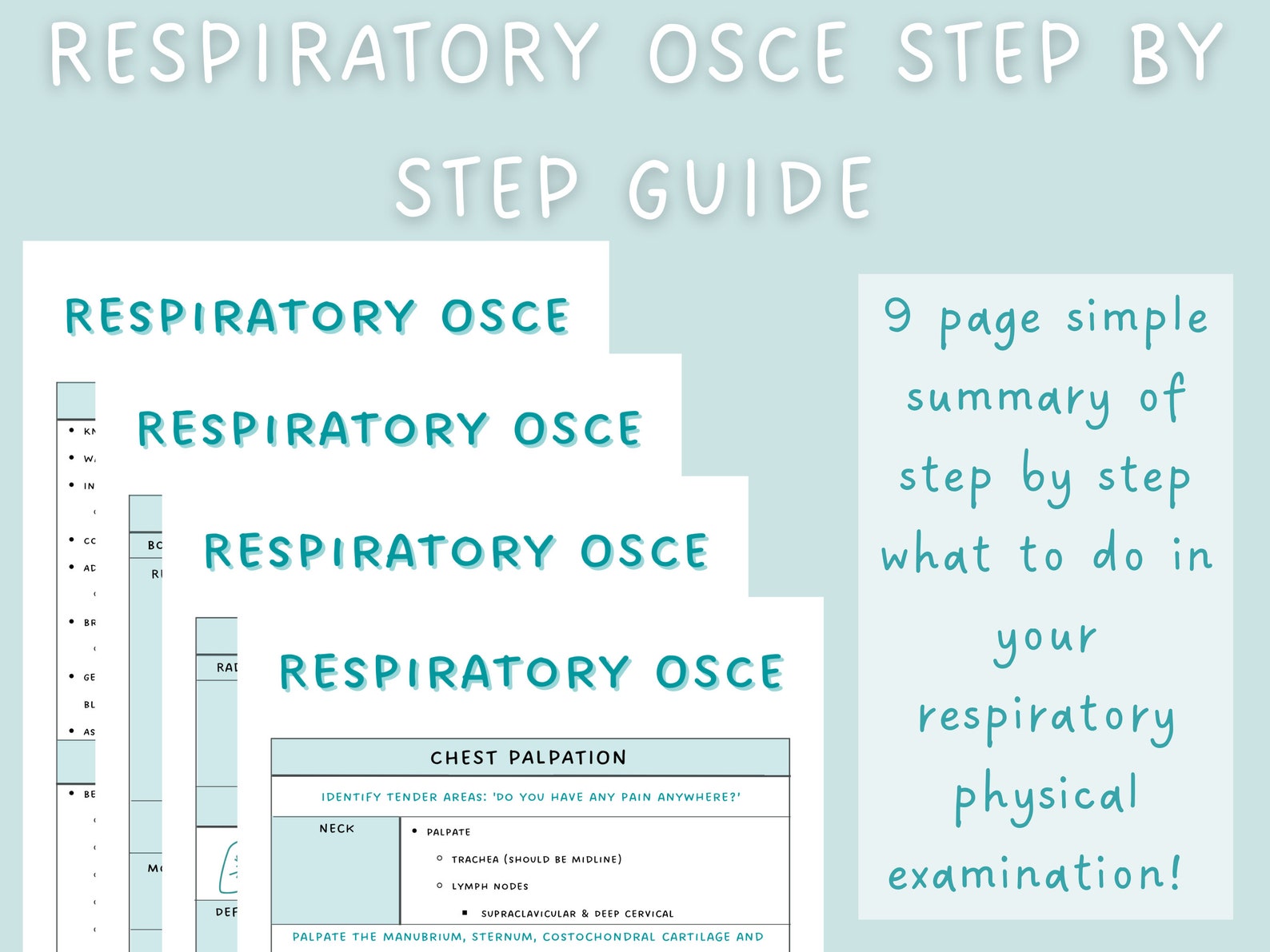 Full Respiratory Physical Exam Summary, Respiratory OSCE Step by Step ...