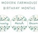 Modern Farmhouse Eucalyptus Themed Classroom Birthday Chart Display ...