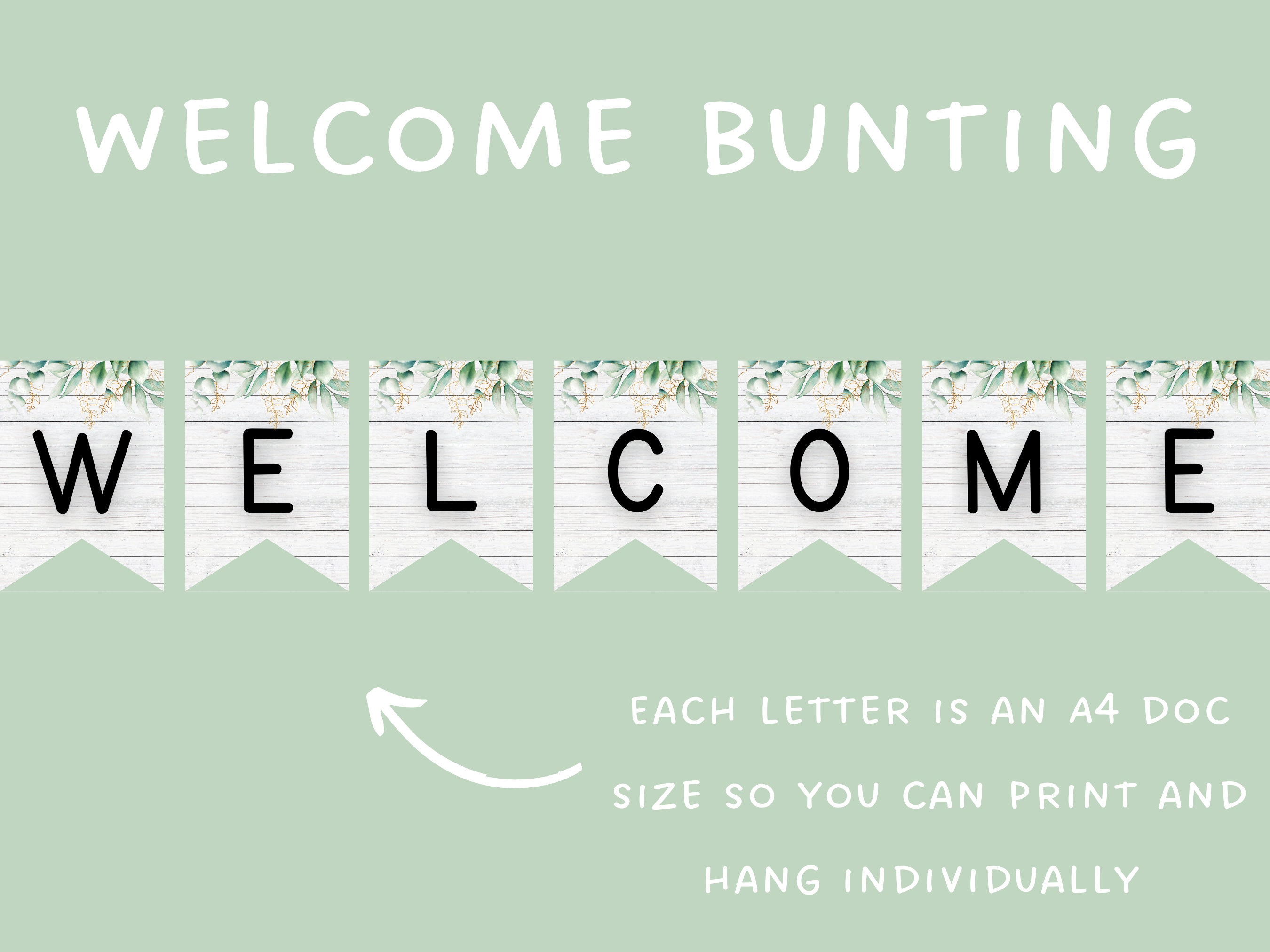 Classroom Decor Bundle Display, Eucalyptus, Welcome Sign, Birthday ...