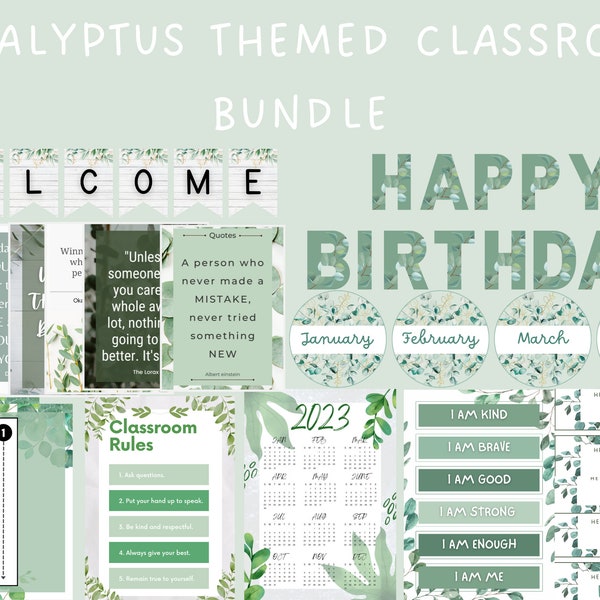 Eucalyptus Birthday Classroom - Etsy