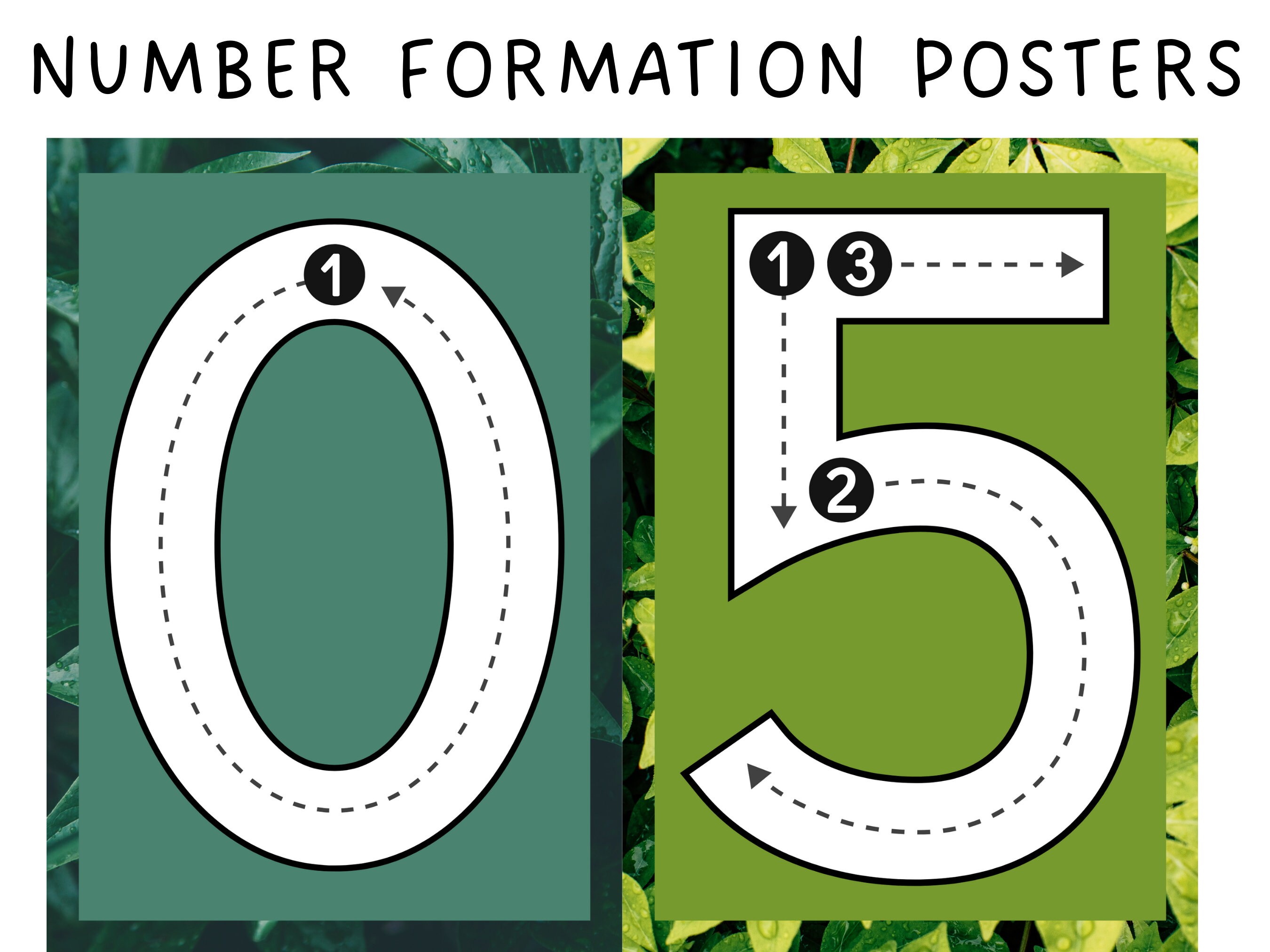 Plant Themed Number Formation Posters, Teacher Classroom Decor for ...
