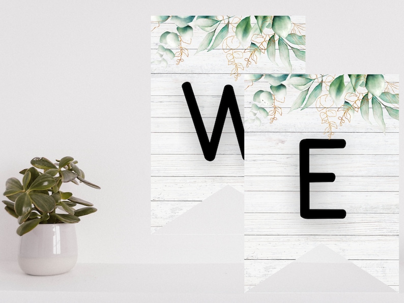 Modern Farmhouse Eucalyptus Themed Welcome Bunting, Classroom Bunting ...
