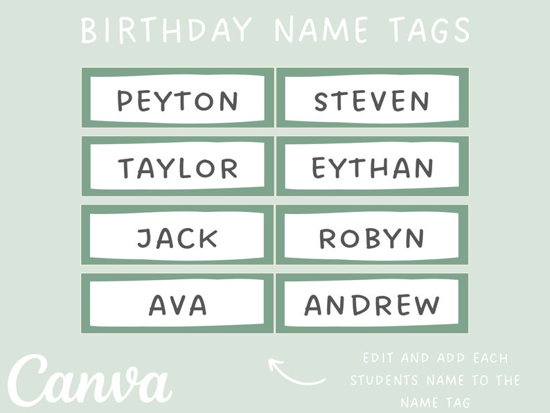 Modern Farmhouse Eucalyptus Themed Classroom Birthday Chart Display ...