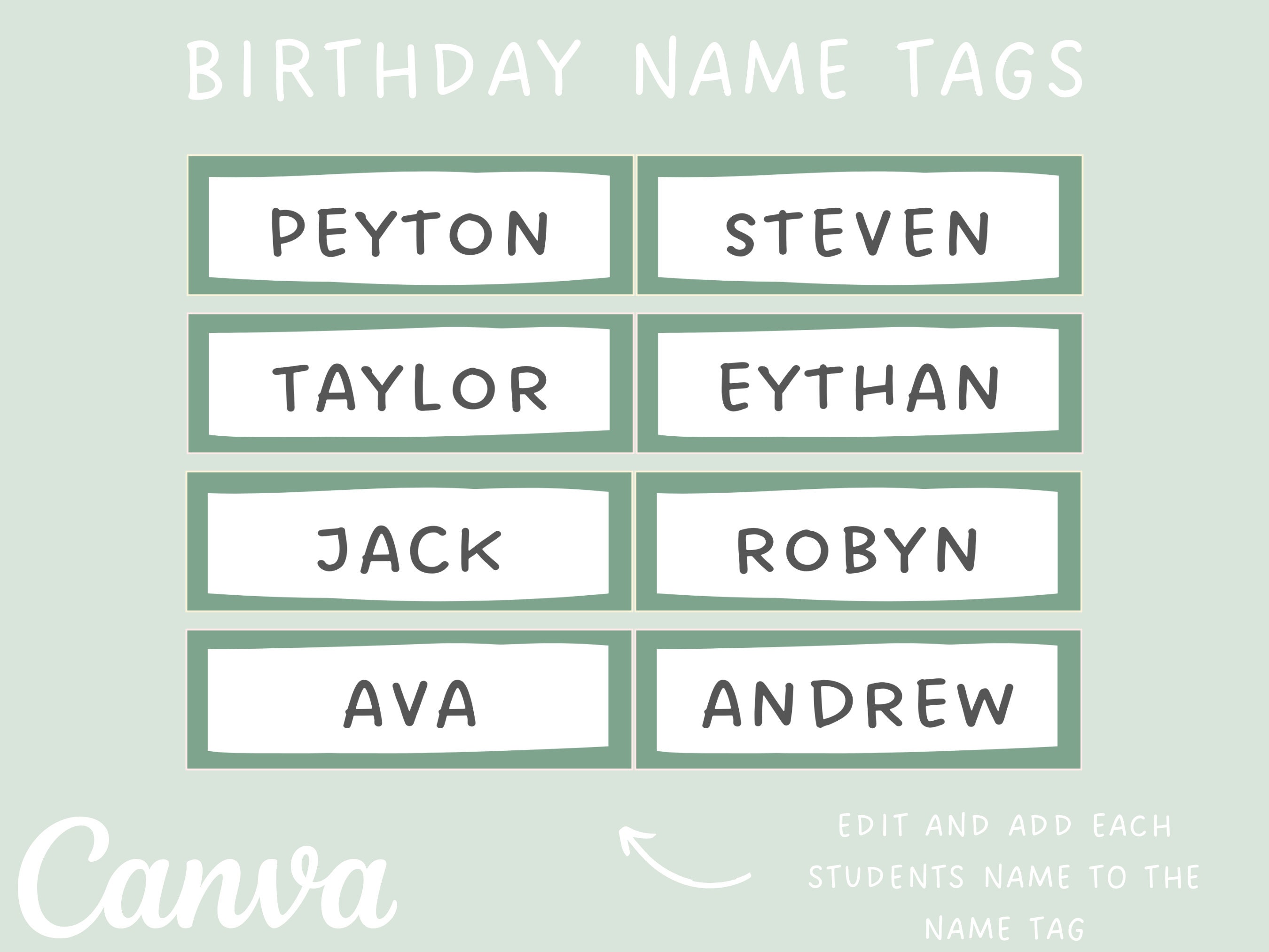 Modern Farmhouse Eucalyptus Themed Classroom Birthday Chart Display ...