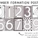 Black and White Themed Number Formation Posters, Teacher Classroom ...