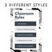 Black and White Themed Classroom Rules Printable Wall Art, Black White ...