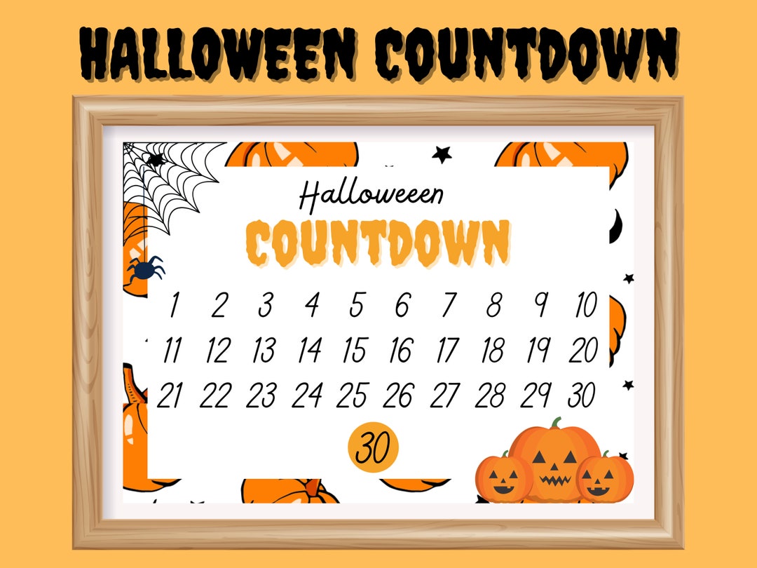Halloween Countdown Poster, Halloween Decor Classroom, Countdown to ...
