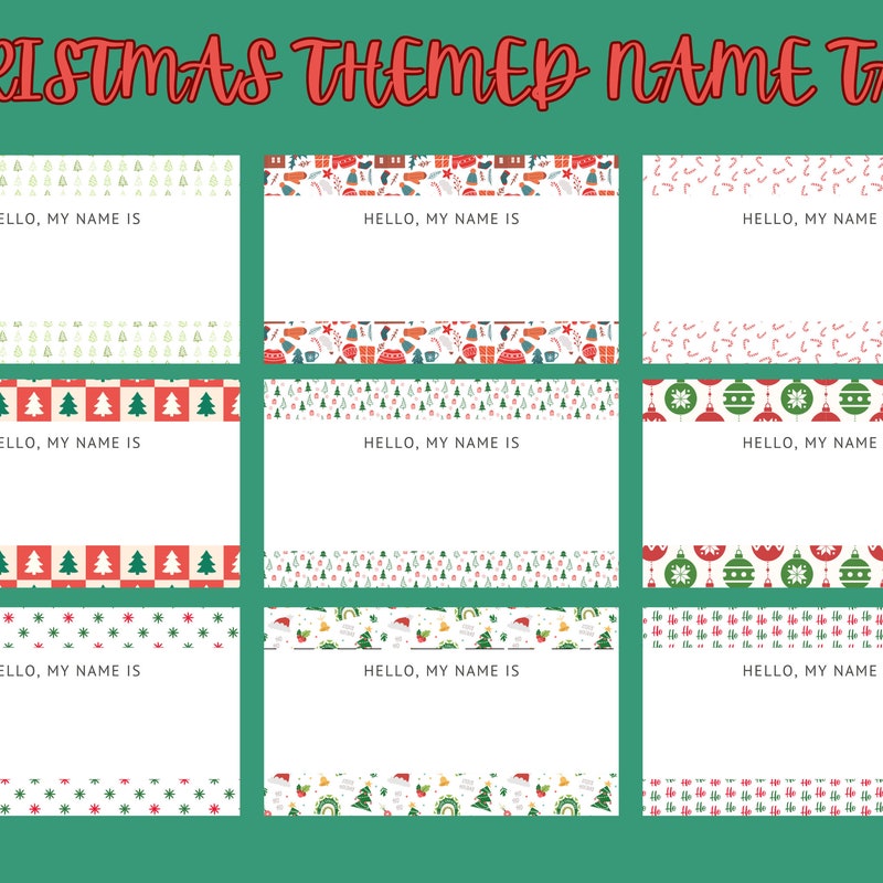 Christmas Name Tag - Etsy