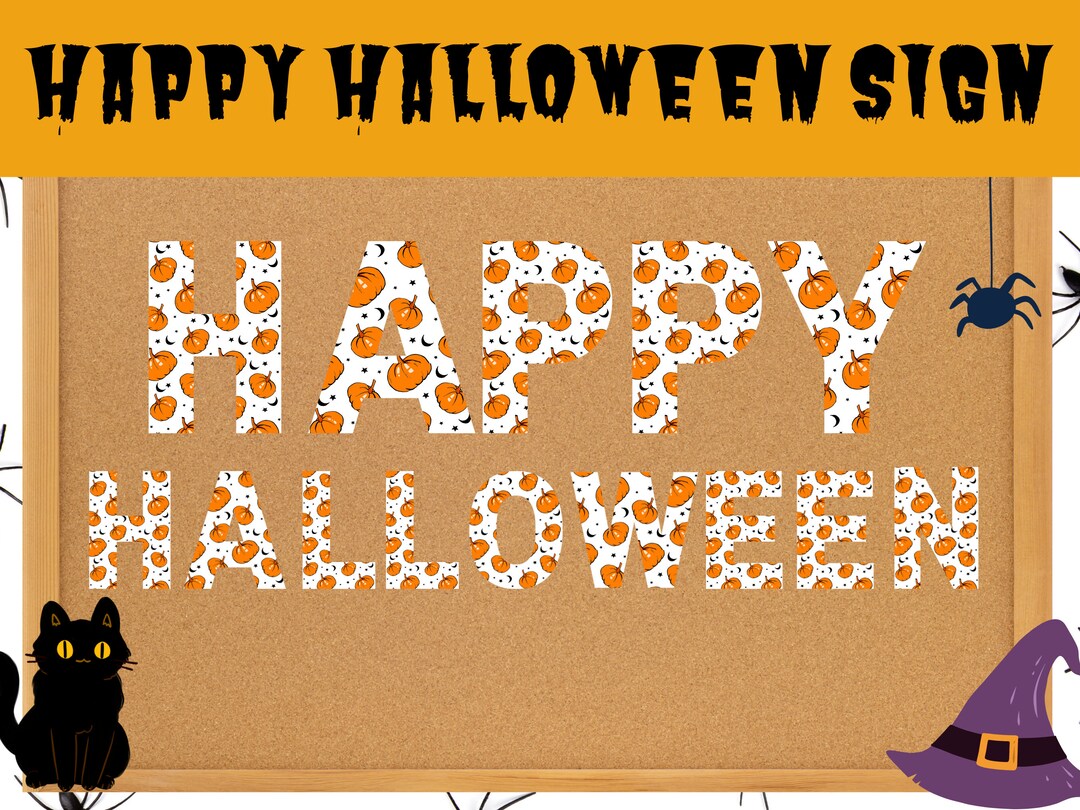 Happy Halloween Classroom Sign: Spooky Bulletin Board Decor (digital ...
