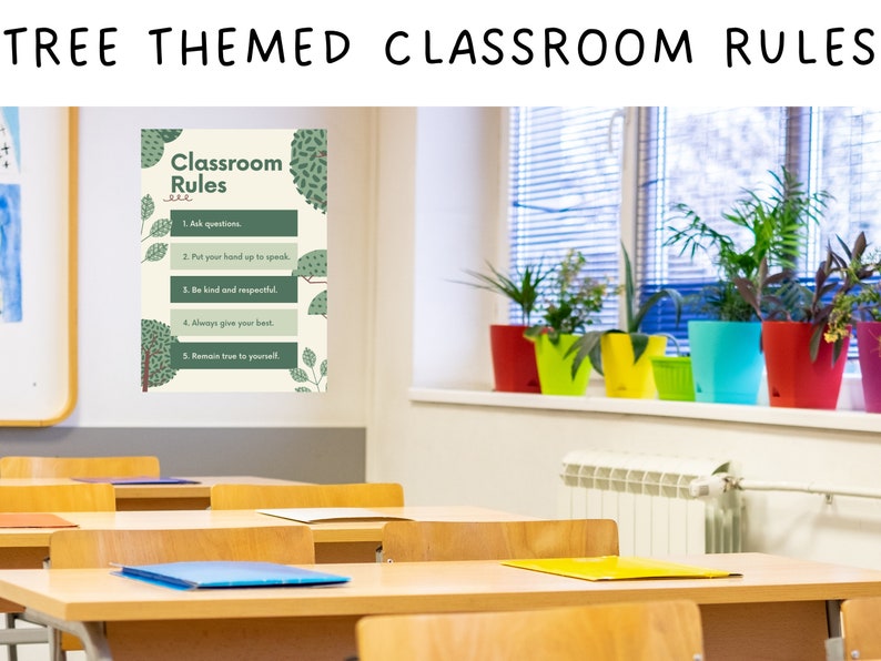 Tree Themed Classroom Rules Printable Wall Art, Tree Theme Classroom ...