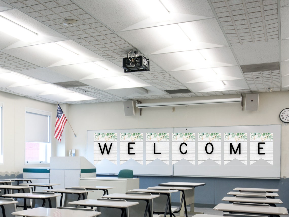 Modern Farmhouse Eucalyptus Themed Welcome Bunting, Classroom Bunting ...