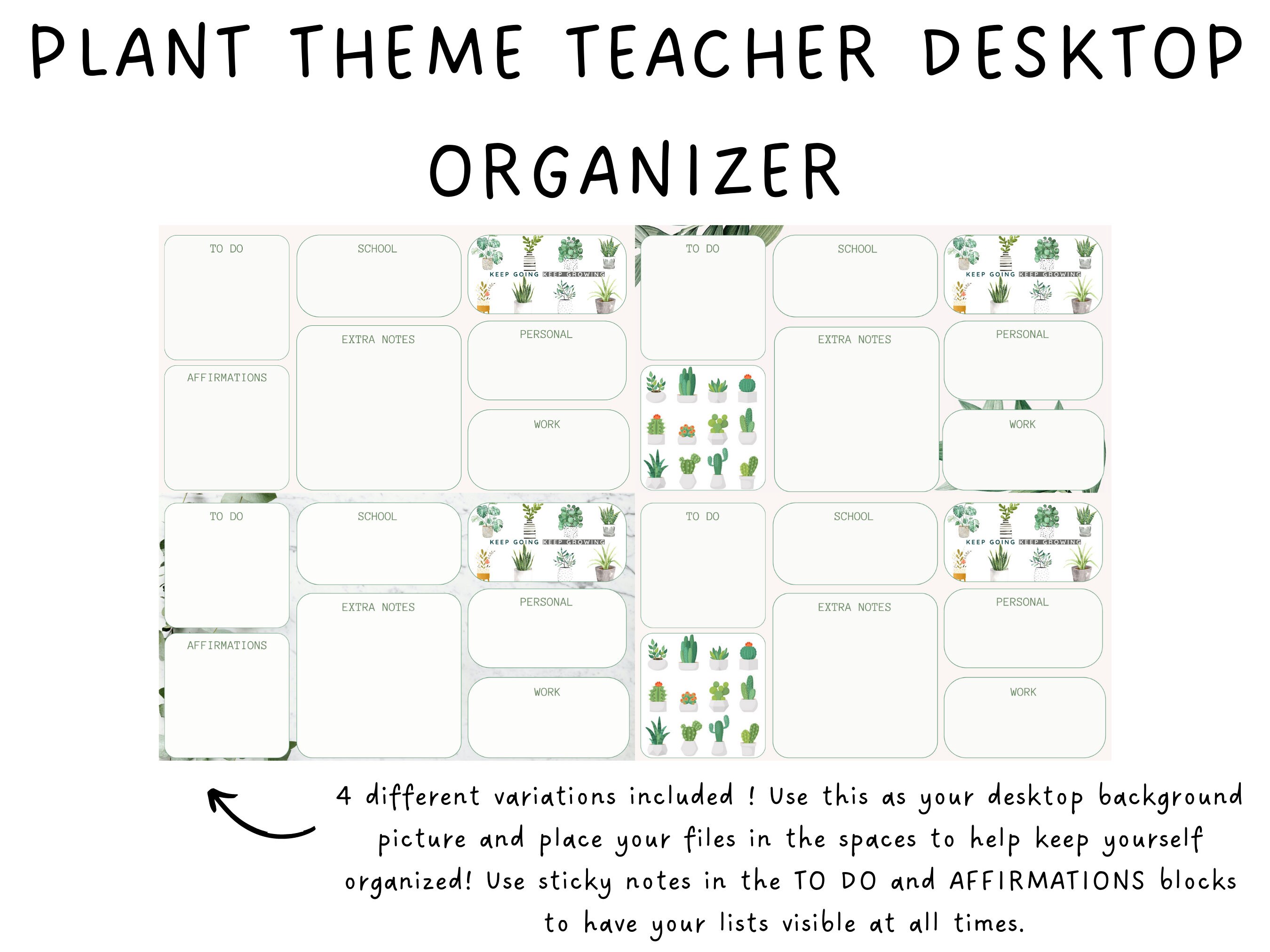 Aesthetic Laptop Plant Desktop Organizer Wallpaper, Teachers, to Do ...