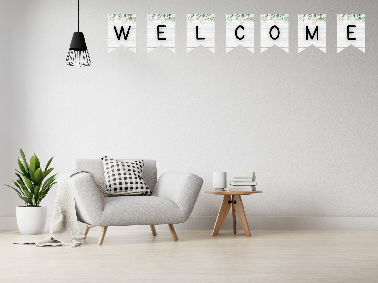 Modern Farmhouse Eucalyptus Themed Welcome Bunting, Classroom Bunting ...