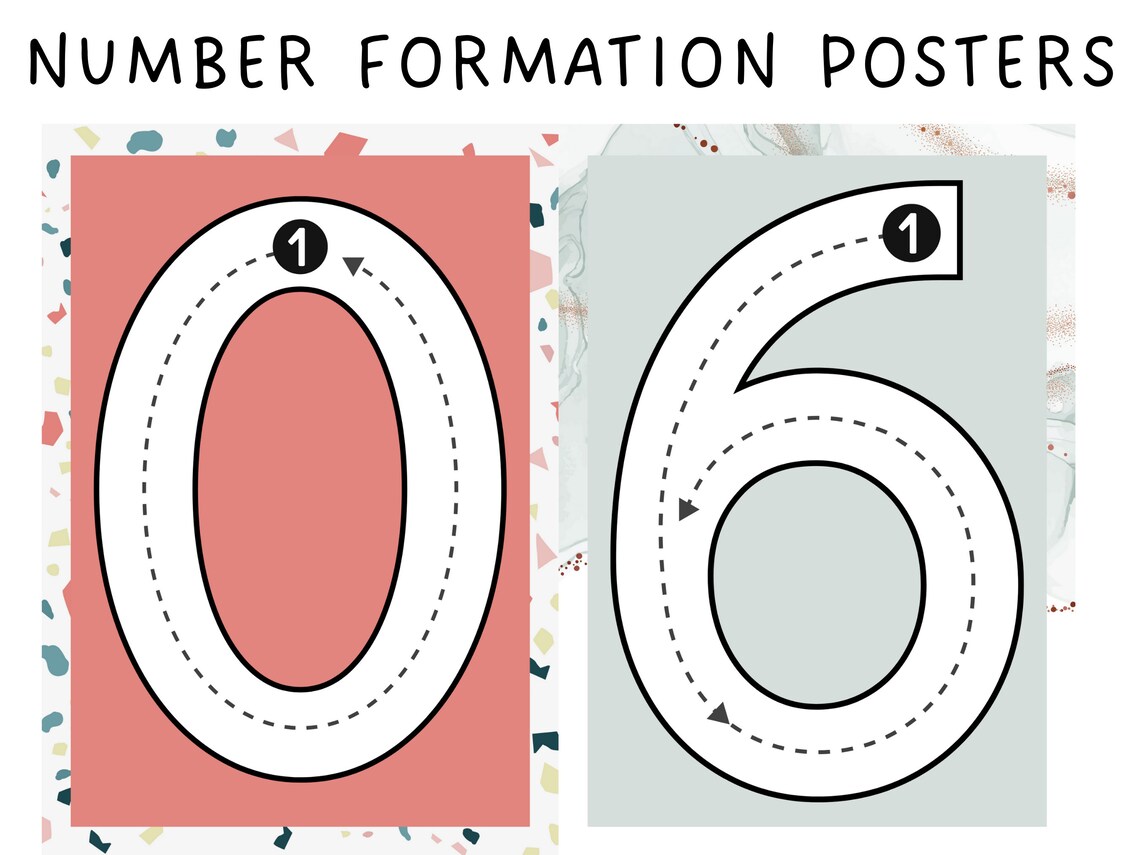 Boho Themed Number Formation Posters, Teacher Classroom Decor for ...