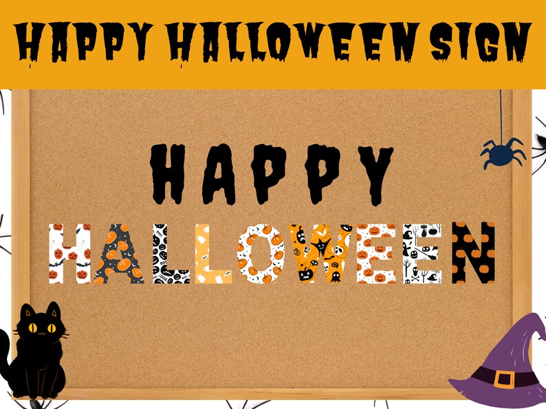 Halloween Classroom Decor Bundle Display, Halloween Posters, Happy ...