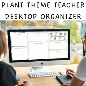 Aesthetic Laptop Plant Desktop Organizer Wallpaper, Teachers, to Do ...