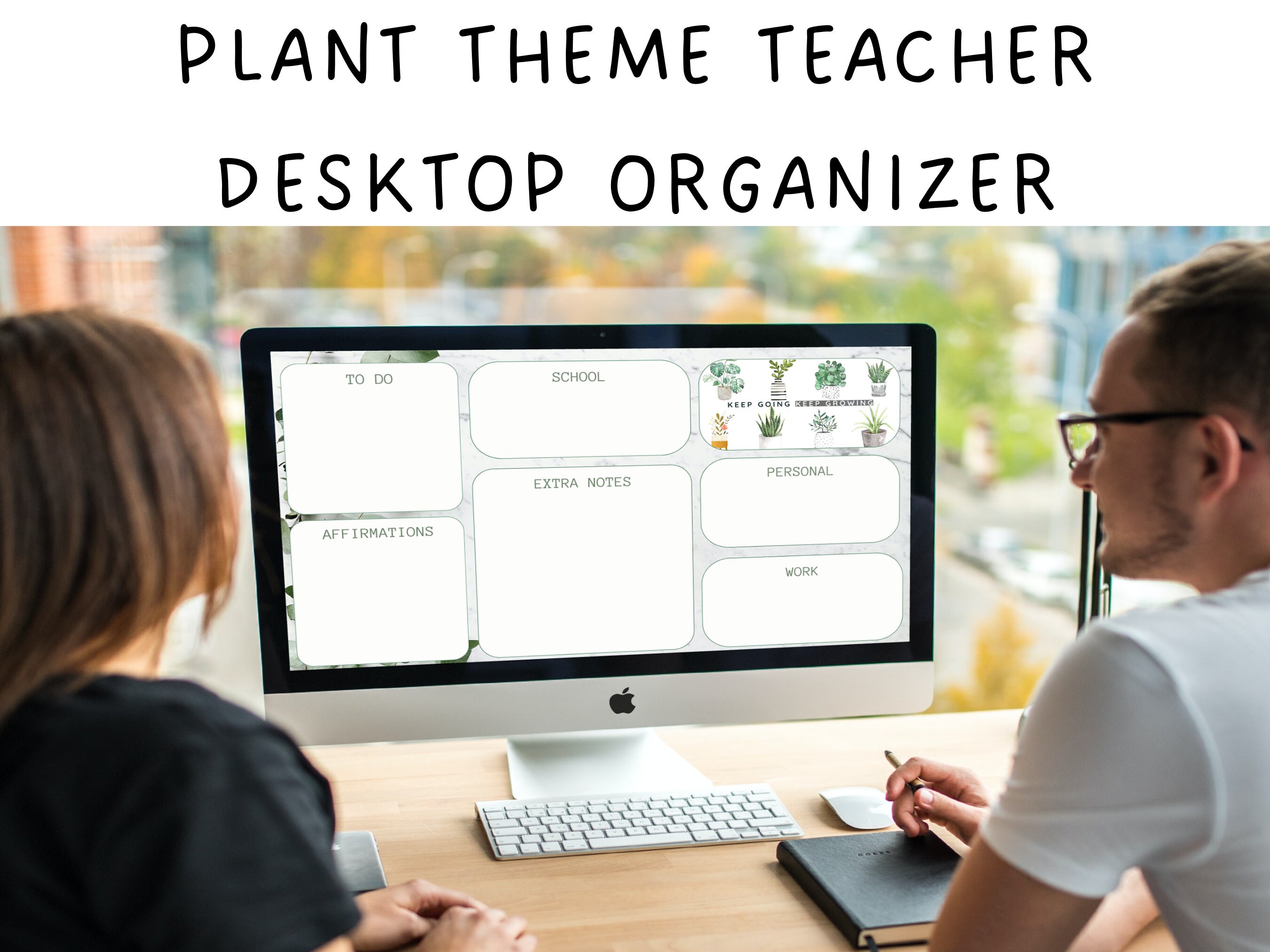 Aesthetic Laptop Plant Desktop Organizer Wallpaper, Teachers, to Do ...