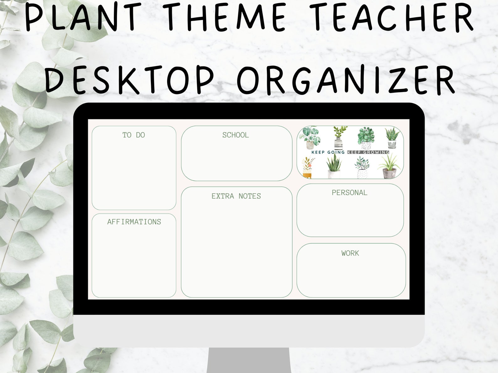 Aesthetic Laptop Plant Desktop Organizer Wallpaper, Teachers, to Do ...