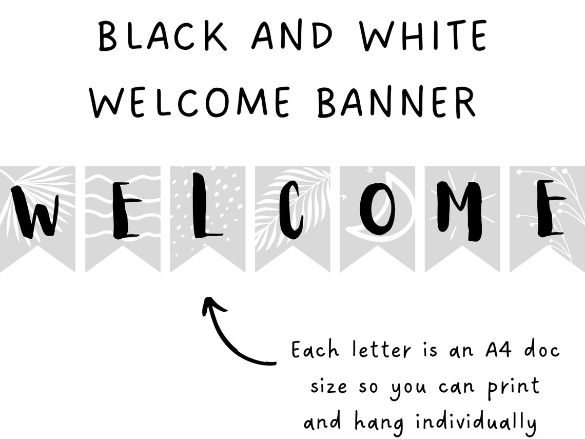 Black and White Themed Classroom Decor Bundle, Welcome Sign Birthday ...