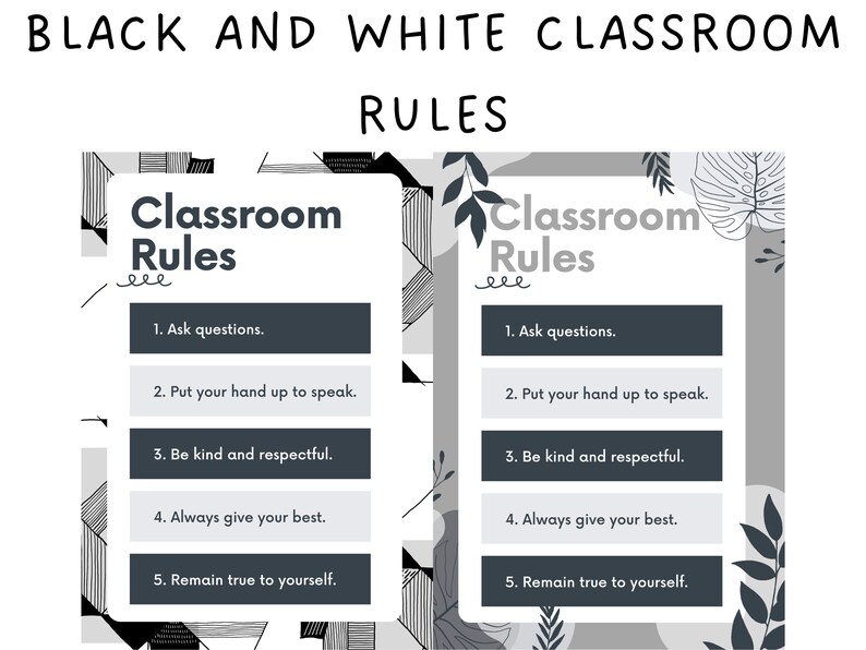 Black and White Themed Classroom Decor Bundle, Welcome Sign Birthday ...
