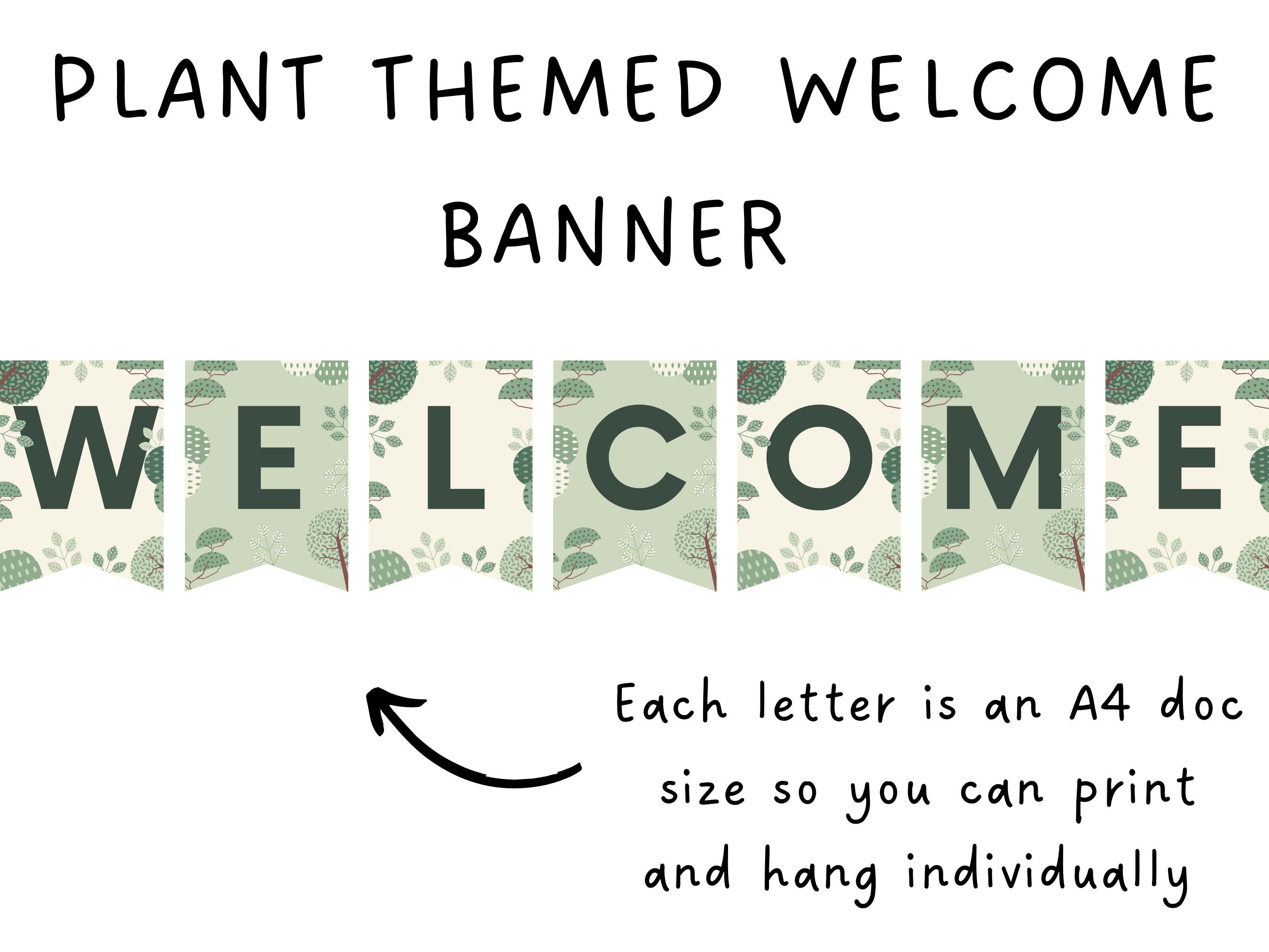 Plant Themed Classroom Decor Bundle Display, Welcome Sign Birthday ...