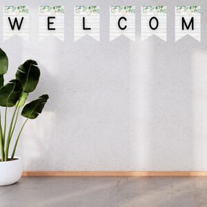 Modern Farmhouse Eucalyptus Themed Welcome Bunting, Classroom Bunting ...