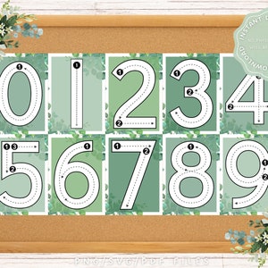 Number Formation Posters, Eucalyptus Themed, Teacher Classroom Decor ...