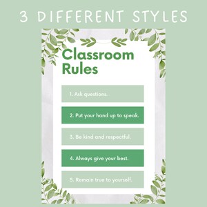 Modern Farmhouse Eucalyptus Themed Classroom Rules Printable Wall Art ...