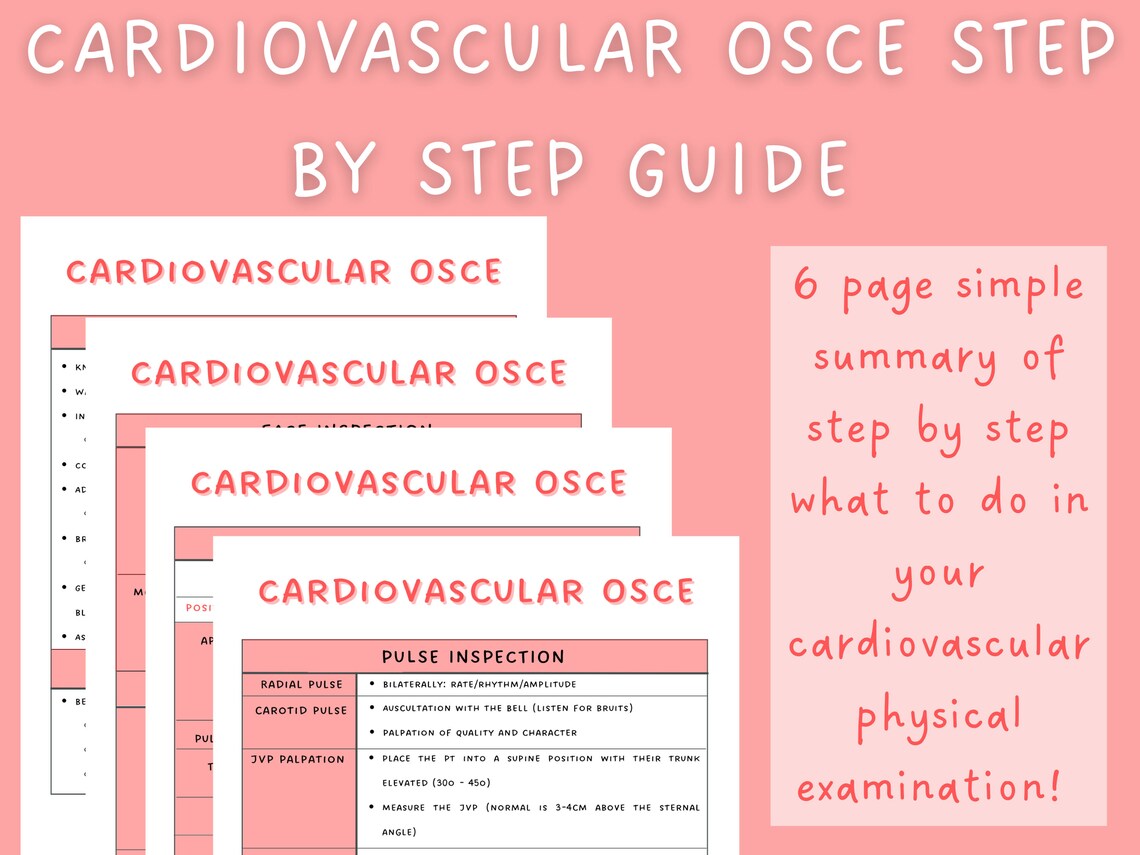 Full Cardiovascular Physical Exam Summary, CVS OSCE Step by Step Guide ...