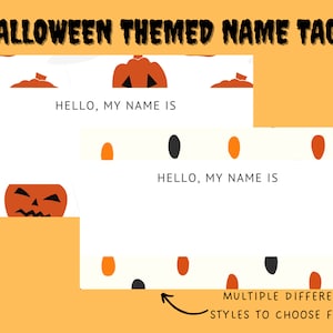 Classroom Name Tags Label, Halloween Themed Clasroom Decor, Printable ...