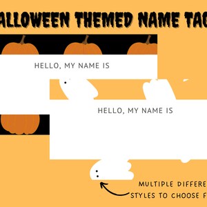 Halloween Classroom Name Tags: Printable Labels (PDF, PNG) - Etsy